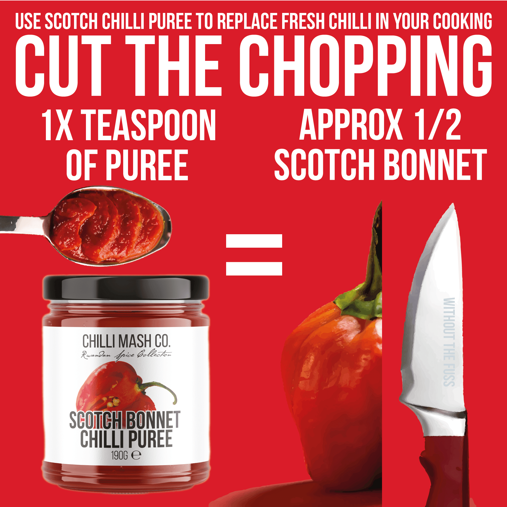 Scotch Bonnet Chilli Puree | Chilli Mash Company | 190ml